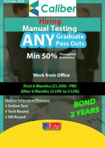 Caliber Technologies – Any Grad/Any Passed out (Manual Testing) – QEdge ...